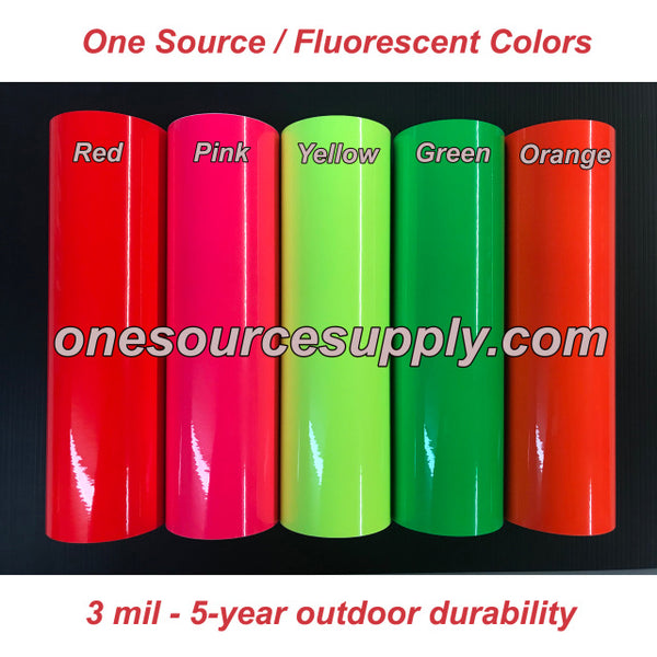Fluorescent Vinyl | Bright Neon Adhesive Backed Sheets – One Source Supply