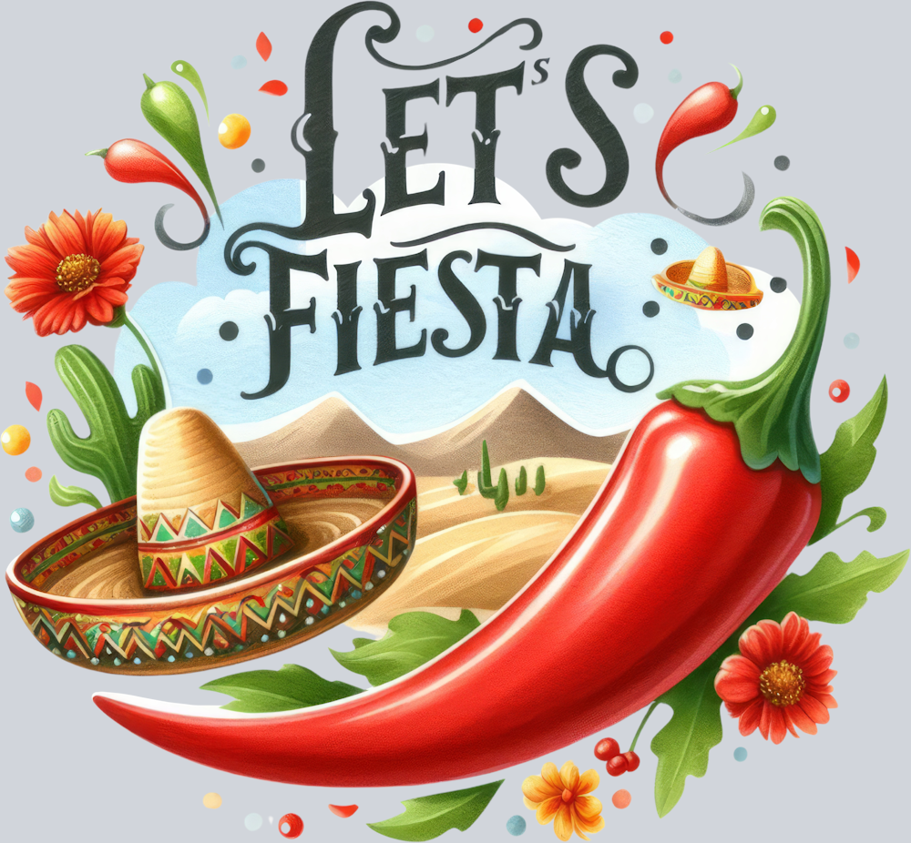 DTF Transfer Cinco de Mayo - Let's Fiesta Pepper – One Source Supply