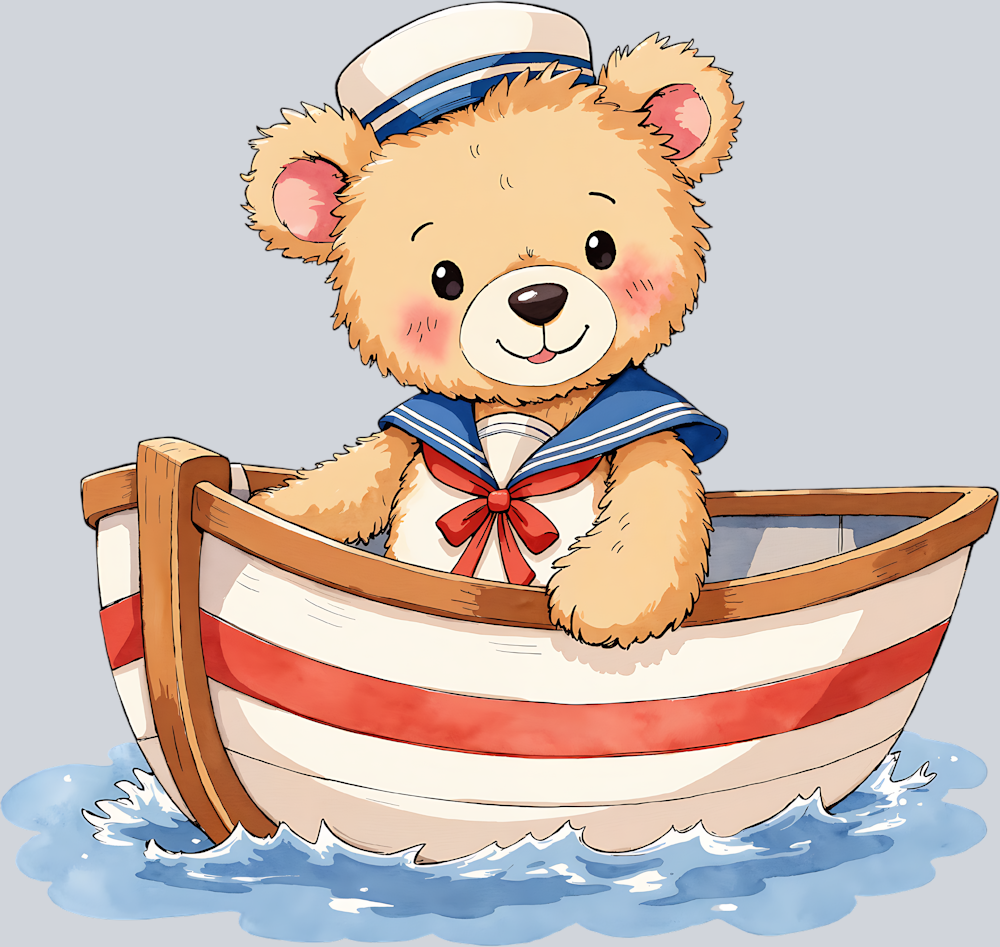 DTF Transfer High Seas - Teddy Sailor in Boat – One Source Supply