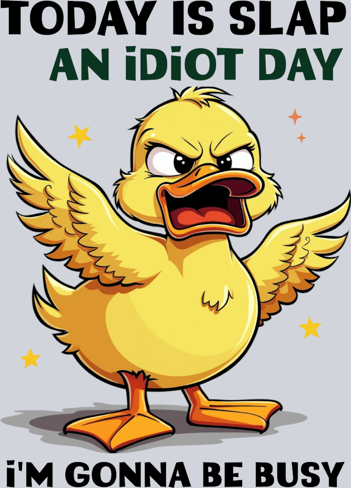 DTF Transfer Fowl - Today is Slap an Idiot Day I'm Gonna be Busy 2 ...