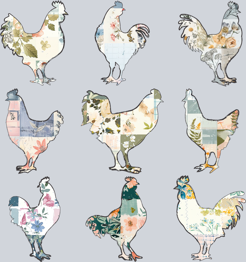 DTF Transfer Fowl - Cottage Core Chicken Distressed – One Source Supply